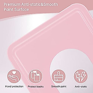 Book Ends Bookends for Shelves Heavy Duty Non-Skid Bookend Metal Book Stopper to Hold Books/Movies/CDs/Video Games Pink 4.6 x 5.7 x 5.9 in 2 Pair/ 4Piece