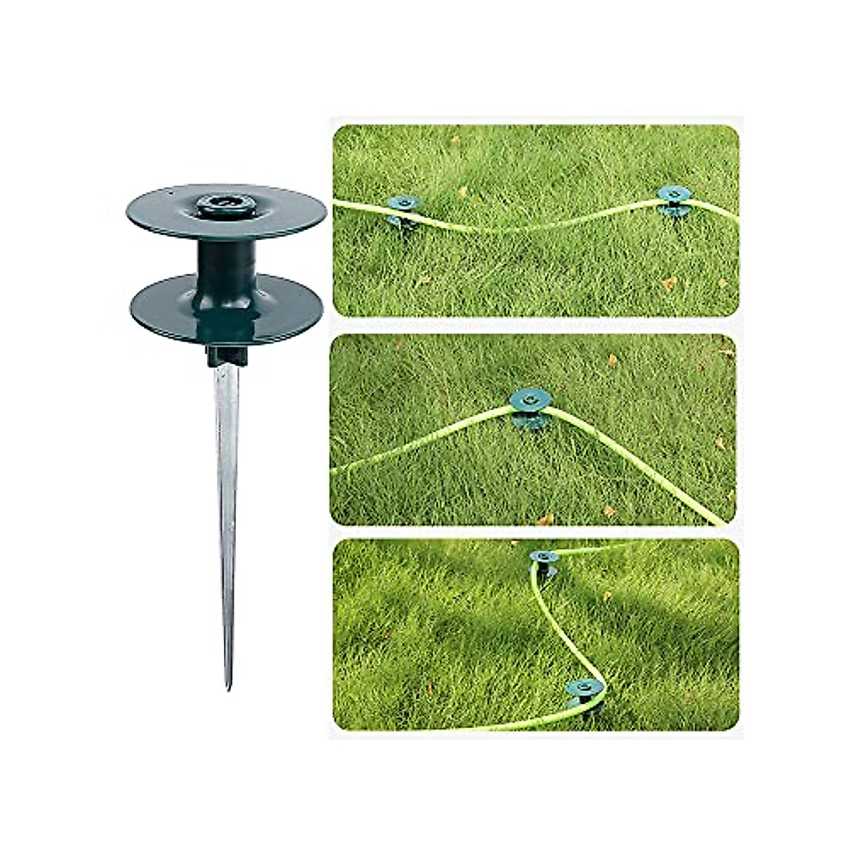 MCDSAJ 3 Pcs Garden Hose Guide Stake,Lawn Hose Support Long Metal Spike,Rust Sturdy Metal Stake for Garden Lawn Yard Antique Metal Hose Guard Stakes (210429XA01-3-10001-1454363451)