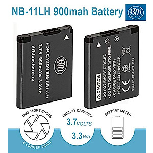 BM 2 Pack of NB-11LH Batteries for Canon PowerShot Elph 110 Elph 130 Elph 135 Elph 140 Elph 150 Elph 160 Elph 170 Elph 180 Elph 190 Elph 320 Elph 340 Elph 350 Elph 360, A4000 SX400 SX410 SX420 Cameras