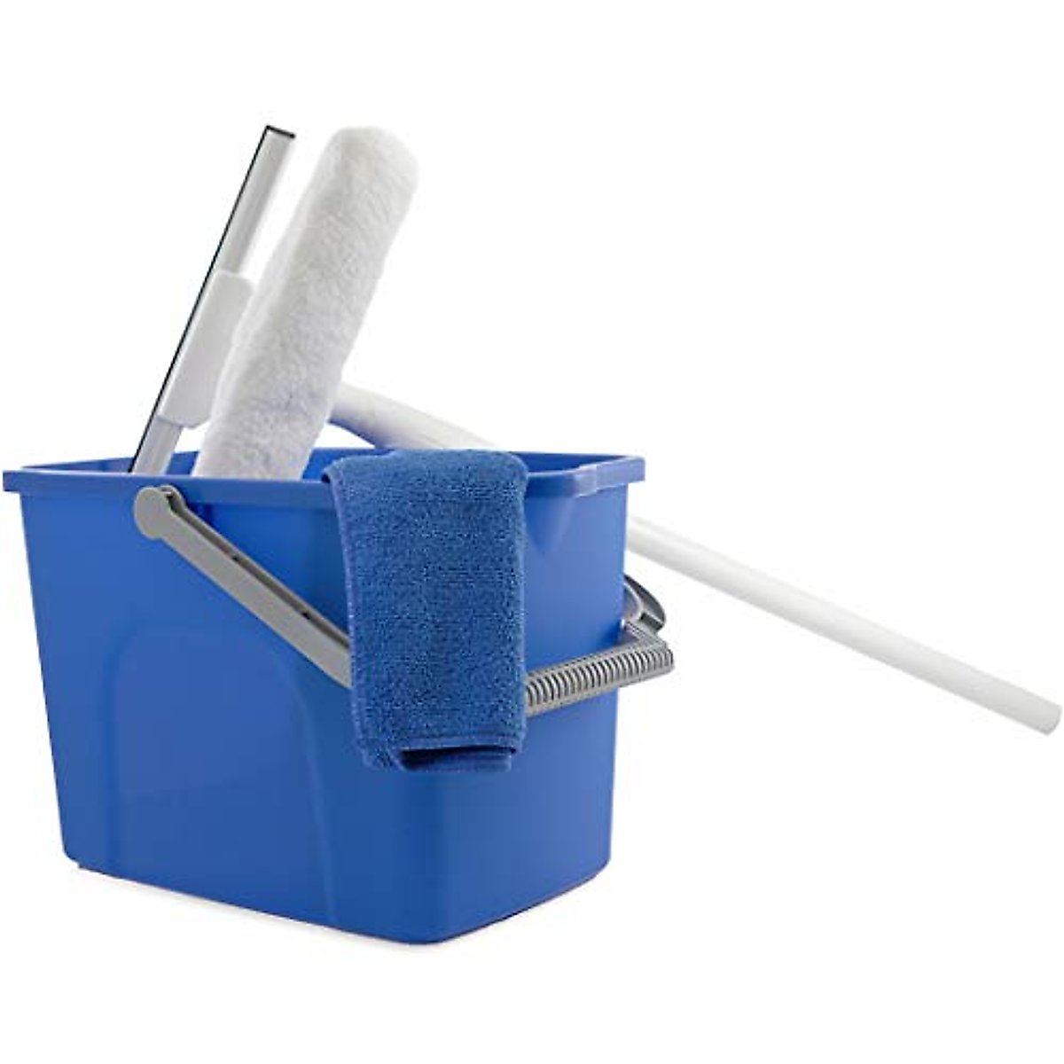 Unger Window Washing Starter Kit with 2-in-1 Microfiber Combi, Collapsible Pole, Microfiber Cloth, and Bucket