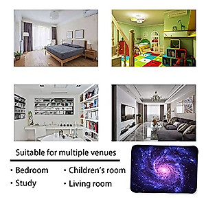 Washable Area Sponge Rug Mat for Kids Girls Bedroom Living Room Spiral Galaxy, Outer Space Psychedelic Nebula Universe Non-Slip Carpet Super Soft Extra Thick Bathroom Home Indoor Small Floor Rugs
