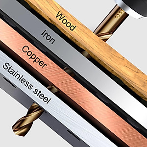 Sipery 15/64 Inch Cobalt Drill Bits, M35 HSSCO High Speed Steel 6MM Twist Drill Bit Set for Hardened Metal, Stainless Steel, Cast Iron, Plastic and Wood 10Pcs