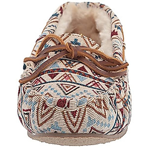 Minnetonka Womens Mosaic Cally Moccasin, Cream Mosaic, Size 8