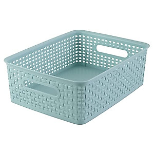 See Jane Work® Decorative Storage, Medium Woven Bin, 4 4/5" x 10 3/5" x 14", Blue