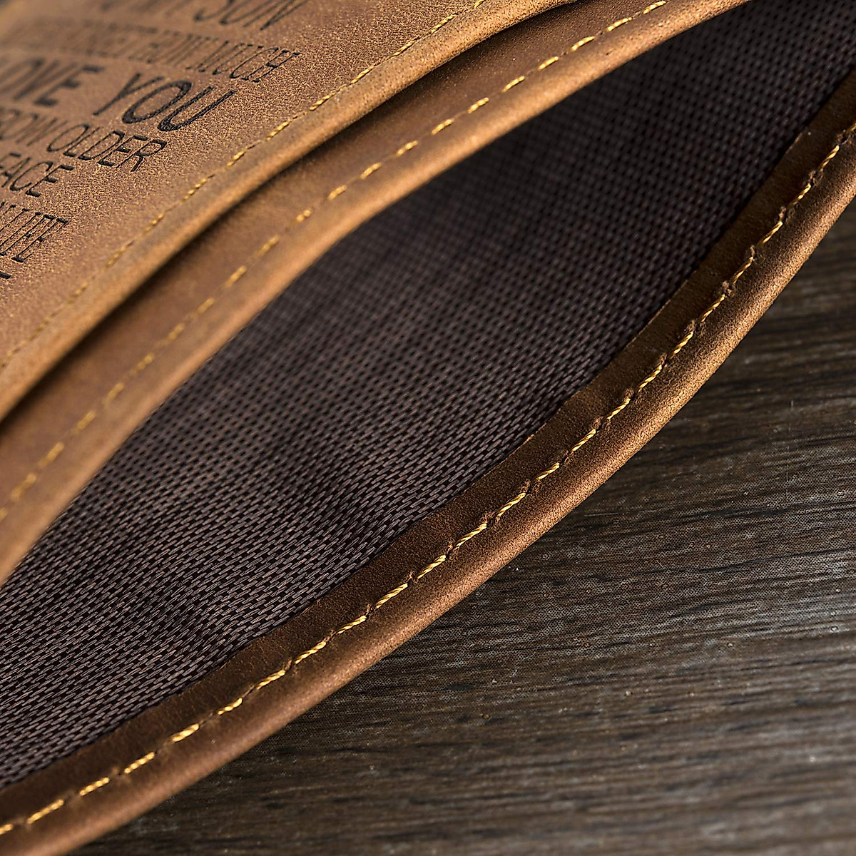 Engraved Minimalist Front Pocket RFID Blocking Wallets for Men&Women Mini Credit Card Holder Purse Thin Genuine Leather Brown Gift for Birthday, Anniversary or New Year - To My Daughter from Mom