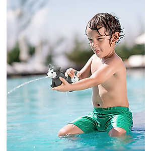 DolliBu Wolf Bath Buddy Squirter – Floating Wolf Rubber Bath Toy, Fun Water Squirting Bathtime Play For Toddlers, Cute and Soft Wild Life Animal Toy For The Bathtub, Beach, and Pool for Girls and Boys