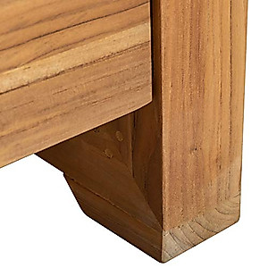 Safavieh CPT1010A Couture Curacao Brazilian Teak Outdoor 3-Seat Patio Sofa, Natural/White