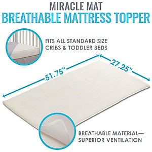 L.A. Baby Breathable Miracle Mat - Superior Ventilation Crib Mattress Topper