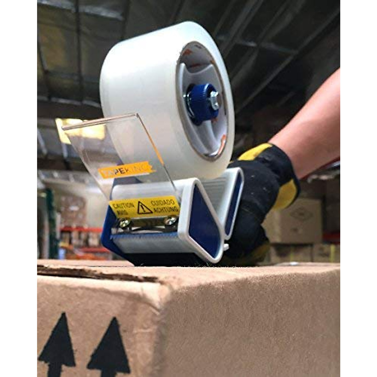 Tape King Packing Tape Dispenser Gun - Handheld Tape Gun w/ 2-Inch-Wide Clear Packaging Tape and Bonus Roll - Shipping Tape for Sealing, Storing, and Moving Boxes, 2 Pack