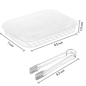 yarlung 6 Pack Bacon Keeper for Refrigerator, Deli Meat Saver Container with Airtight Lid, Cold Cuts Fridge Food Storage, 2 Serving Tongs