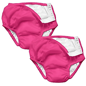 i Play 2 Pack Absorbent Cloth Reusable Toddler Swim Diapers Hot Pink 4T