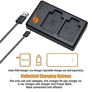 DSTE 2PCS NP-BK1(1300mAh/3.7V) Battery Charger Set Compatible for Sony Bloggie MHS-CM5,MHS-PM5,Cyber-Shot DSC-S750,DSC-S780,DSC-S850,DSC-S950,DSC-S980,DSC-W180,DSC-W190,DSC-W370,Webbie MHS-PM1 Camera