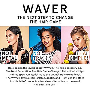 invisibobble Traceless Waver Hair Clip - Pretty Dark - Strong Elastic Grip Coil Hair Accessories for Women - No Kink, Non Soaking - Gentle for Girls Teens Toddlers and Thick Hair