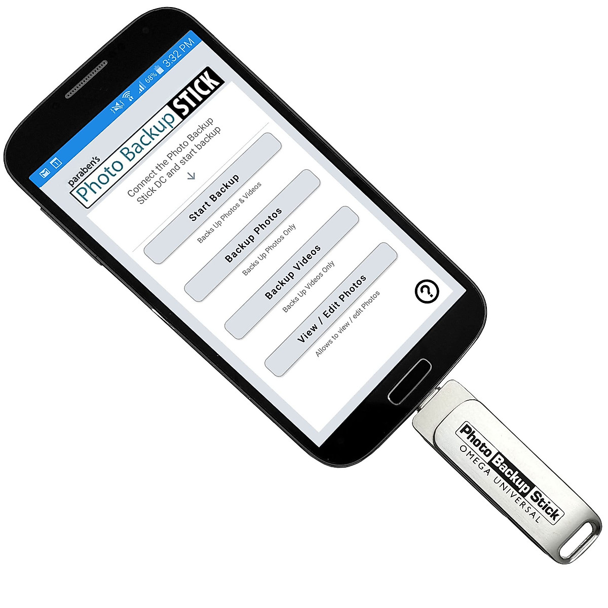 Photo Backup Stick Omega Universal Picture and Video Backup for Any Device - iPhone, Android, Computer, Tablets (128GB)