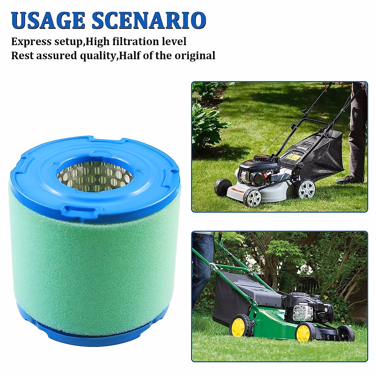 393957 Air Filter Pre Filter for Briggs & Stratton 393957 393957S 390930 4106 7-18 HP Horizontal Engines John Deere PT9334 PT4301 LG393957 LG393957S Lawn Mower