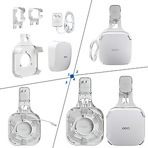PETIMETI Wall Mount for EERO Pro 6 Mesh WiFi System, Space Saving Wall Mount Bracket for EERO Pro 6 Router with Cord Management and Easily Moved(3 Pack)