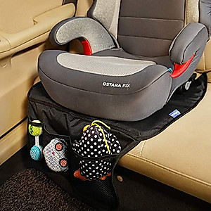 INFANZIA Car Seat Protector,Carseat Protectors for Child Baby Car Seat,Carseat Seat Protector for Leather Seats,Durable,600D Fabric,Reinforced Non-Slip Dots & 3 Mesh Pockets for Handy Storage