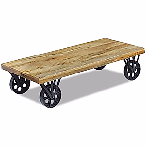 QJBSAVVA Coffee Table Mango Wood 47.2"x23.6"x11.8",Entrance Table Tray Tables Center Table Low Table Suitable for Meeting Rooms, Reception Rooms, Offices