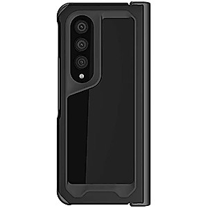 Ghostek ATOMIC Slim Case for Galaxy Z Fold 4 (7.6 Inch) - Clear Black Aluminum Metal Bumper & Shockproof Protection