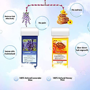 Tiktok Roll on Wax Kit, Waxing Kit for Women, Roll on Wax Warmer Kit for Hair Removal, Home Wax Roller Kit for Larger Areas of the Body, Roller Waxing Kit Including 2 Wax cartridges 100 Wax Strips and 10 Wax-removing Wipes