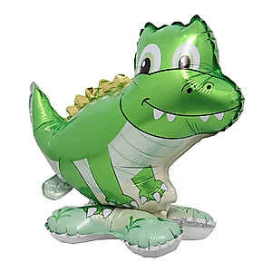 Selfstand 3D Animal Fox Koala Lion Elephant Panda Cow Rabbit dinosaur Triceratops Stegosaurus Baby shower Ball Foil Balloons Birthday Party Baby Shower Decorations Kids Toys (Base Crocodile)