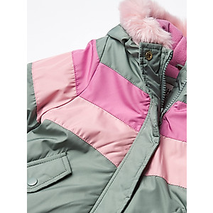 OshKosh B'Gosh baby girls Ski Jacket and Snowbib Outfit Set Snowsuit, Sage/Pink, 12 Months US