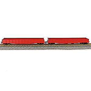 Evemodel C8743R 3pcs HO Scale 1:87 53ft Open Gondola Car Red Wagon Railway Transporter Model Train Container Carriage Freight Car