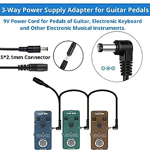 for Boss PSA Adapter 9V DC Guitar Pedal Power Supply 1A Power Cord for BOSS Effects Pedal,One Spot (1 Spot),Casio Keyboard,Roland,Distortion,PSA-120S,Center Negative with 3 Way Daisy Chain Cables