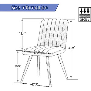 Alunaune Modern Velvet Dining Chairs Set of 2 Upholstered Accent Chair Mid Century Armless Chair Living Room Kitchen Desk Side Chair with Metal Legs-Grey