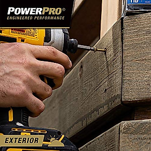 Power Pro 48605 Wood Screws, #8 x 1-1/4", Premium Outdoor Deck Screws, Rust Resistant, Epoxy Coated Bronze, 5lb Tub, 1215 pcs