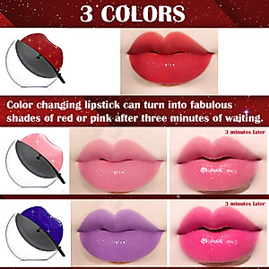 DAGEDA 3 Colors Lazy Lipstick, Pearl Lipstick Magic Color Changing Lipstick, Labiales Magicos Long Lasting Moisturizing Lipstick, Not Fade Lip Shape Lipstick for Lazy People（Color B