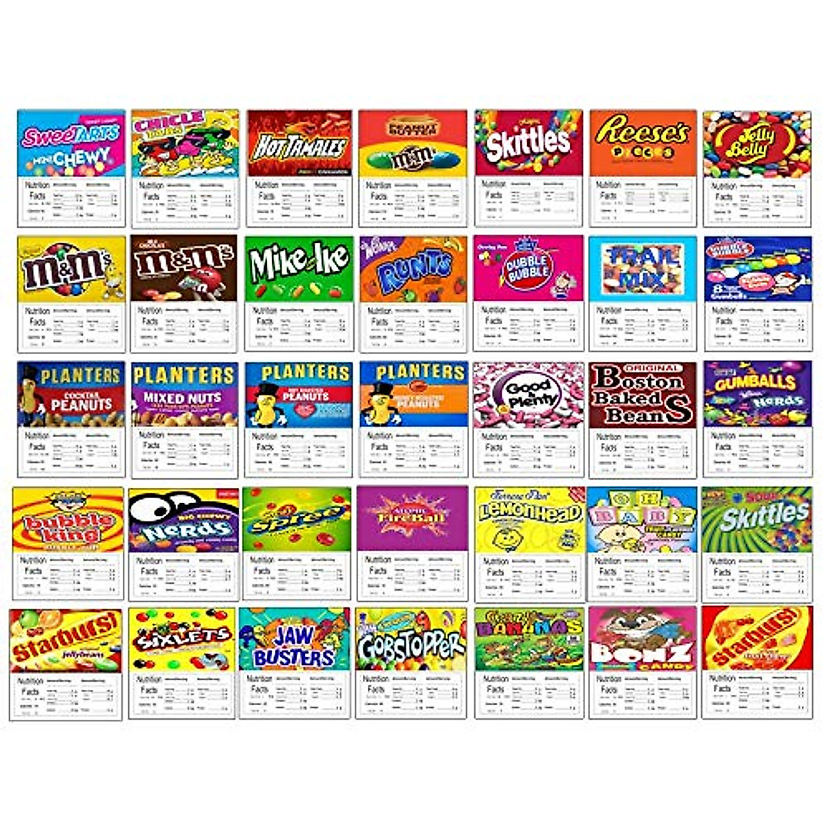 Nutrition Label Sticker Candy Vending 2.5" (12 Pack)