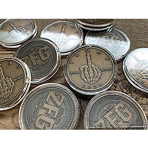 ZFG Inc. IDGAF Middle Finger Reminder Coin, Bronze Color, Collectible Challenge Coin, 1-Count