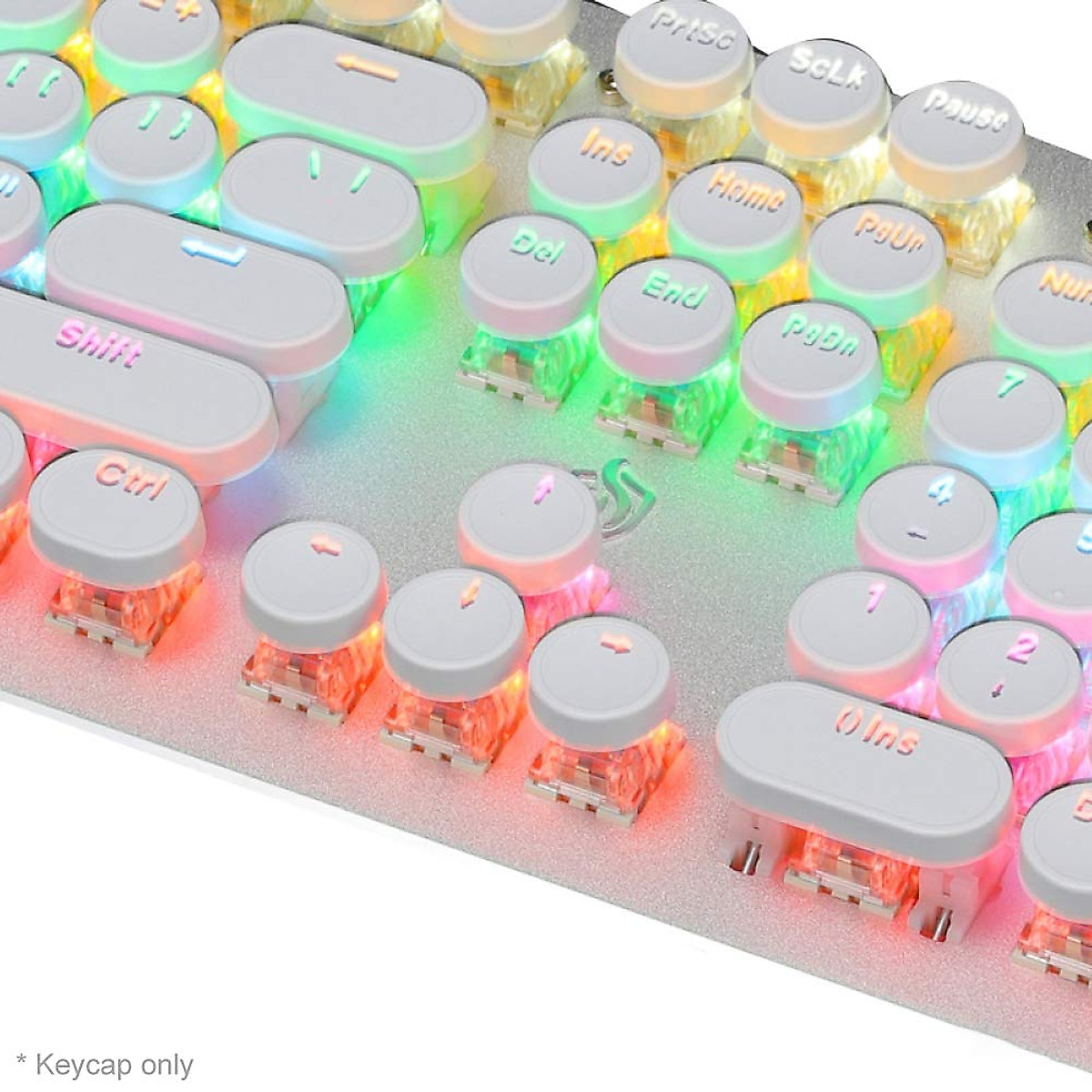 MOHALIKO PBT Keycaps, 104Pcs/Set Clear Backlight Keycaps Cover Replacement for Mechanical Keyboard for Mechanical Gaming Keyboard Yellow