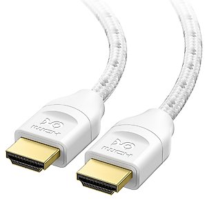 Cable Matters [Ultra High Speed HDMI Certified] Braided 48Gbps 8K HDMI Cable 6.6 ft / 2m with 8K @120Hz, 4K @240Hz and HDR Support for PS5, Xbox Series X/S, RTX3080 / 3090, Apple TV and More in White