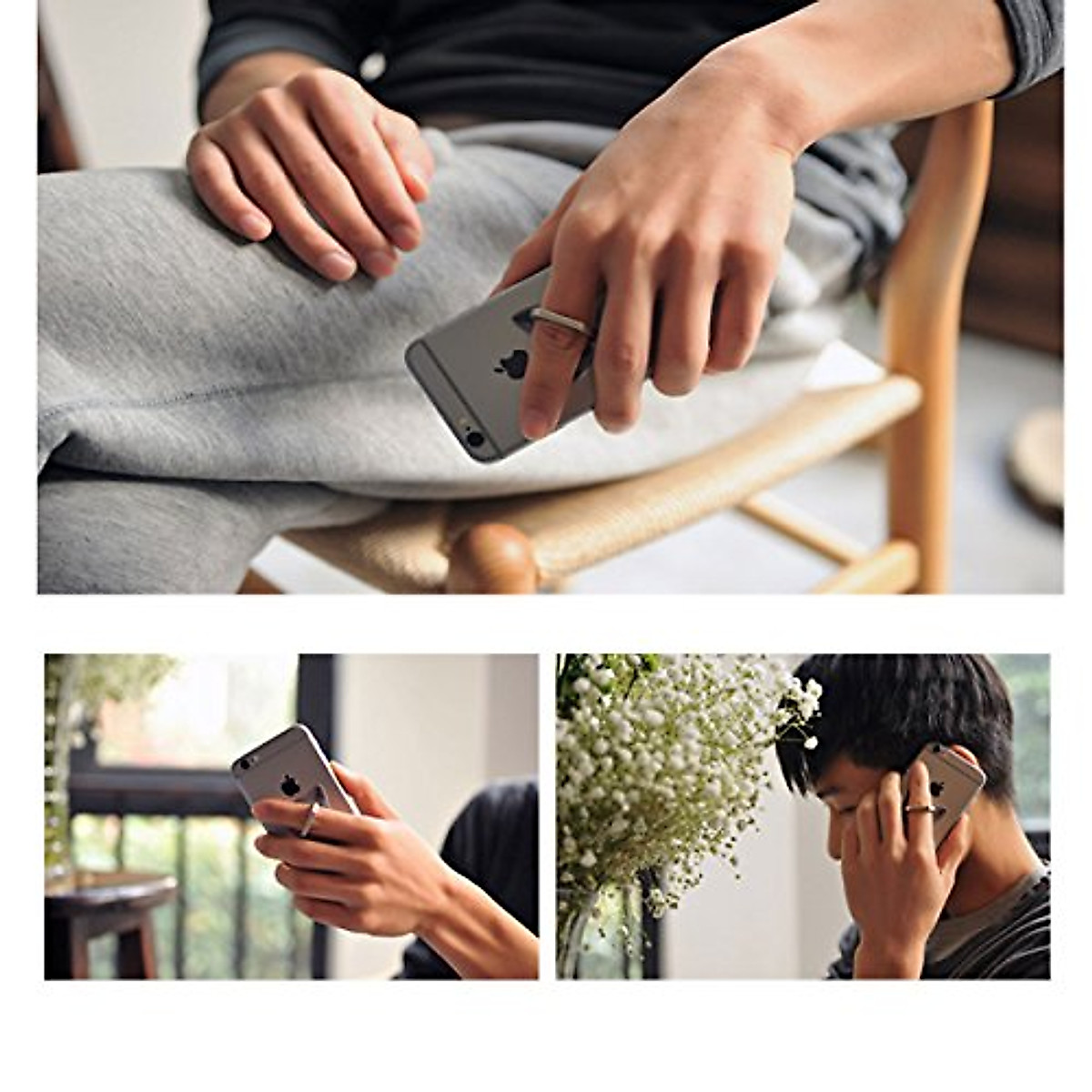 Phone Ring holder & Stand,Metal Finger Grip Stand Holder Ring 360° Rotate and 180° Flip,Car Mount Phone Ring Grip for Smartphone Tablet PC case phone ring (Sky gray cat)