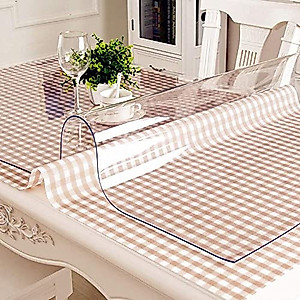 Eralove Rectangle 60 x 30 inch Thick 2mm Clear Tablecloth Cover Protector Crystal Plastic Transparent PVC Table Top Cover Mat Kitchen Wood Furniture Protective Cover (2mm, 30 x 60 Inches)