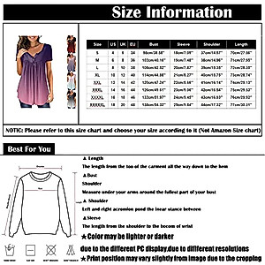 Womens Henley V Neck Casual Blouse, V Neck Short Sleeve Button Up Blouse Women's Tops Henley Hide Belly Tops Long Sleeve Flowy Swing Shirts