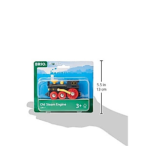 BRIO Old Steam Engine - Authentic Piston Action Toy | Ideal for Imaginative Play | Fully Compatible Wooden Railway Sets | Perfect for Ages 3+