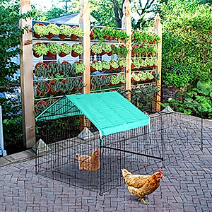 MGHH 87" x 40"Large Metal Chicken Coop Run Rabbit Enclosure Pen with Waterproof Cover Outdoor Backyard Farm Chicken Pen Cage Crate Pet Playpen Exercise Pen for Rabbit Duck Hen