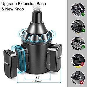 TOPGO Cup Holder Phone Mount, Cup Phone Holder for Car [Secure & Stable] Cup Holder Phone Holder Cell Phone Automobile Cradle for iPhone 14, Samsung and More Smart Phone -Black