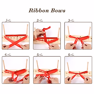 Ackitry X-Large Bow Maker for Bow Ribbon Wreath, 16 Inch Wooden Maker Tool for Making Bows, DIY Crafts Halloween Christmas Party Decorations, Hair Bows, Corsages, Holiday Wreaths