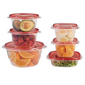Rubbermaid TakeAlongs Assorted Food Storage Containers, Tint Chili, 40-Piece Set