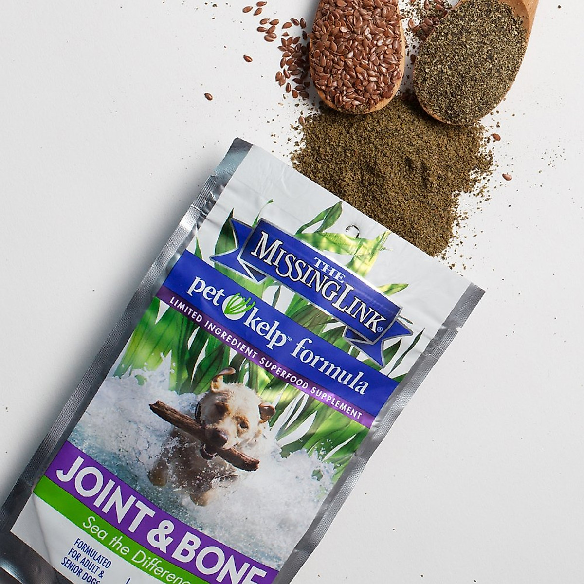 The Missing Link Pet Kelp Canine Joint & Bone 8oz Superfood Powdered Supplement, Organic & Limited Formula Supports Mobility for Adult & Senior Dogs