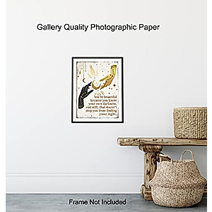 Boho Witchcraft Wall Art - Gothic Witchy Room Decor - Inspirational Positive Quotes for Women - Encouraging Gifts - Shabby chic Celestial Wicca Wiccan Witch Motivational poster - Pagan Supplies