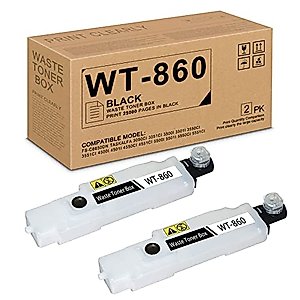 ARGINK WT 860 Compatible WT-860 (1902LC0UN0) Waste Toner Box Replacement for Kyocera WT 860 FS-C8650DN TASKalfa 3050ci 3051ci 3500i 3501i 3550ci 3551ci 4500i 4501i Printer, (2 Pack, Black)
