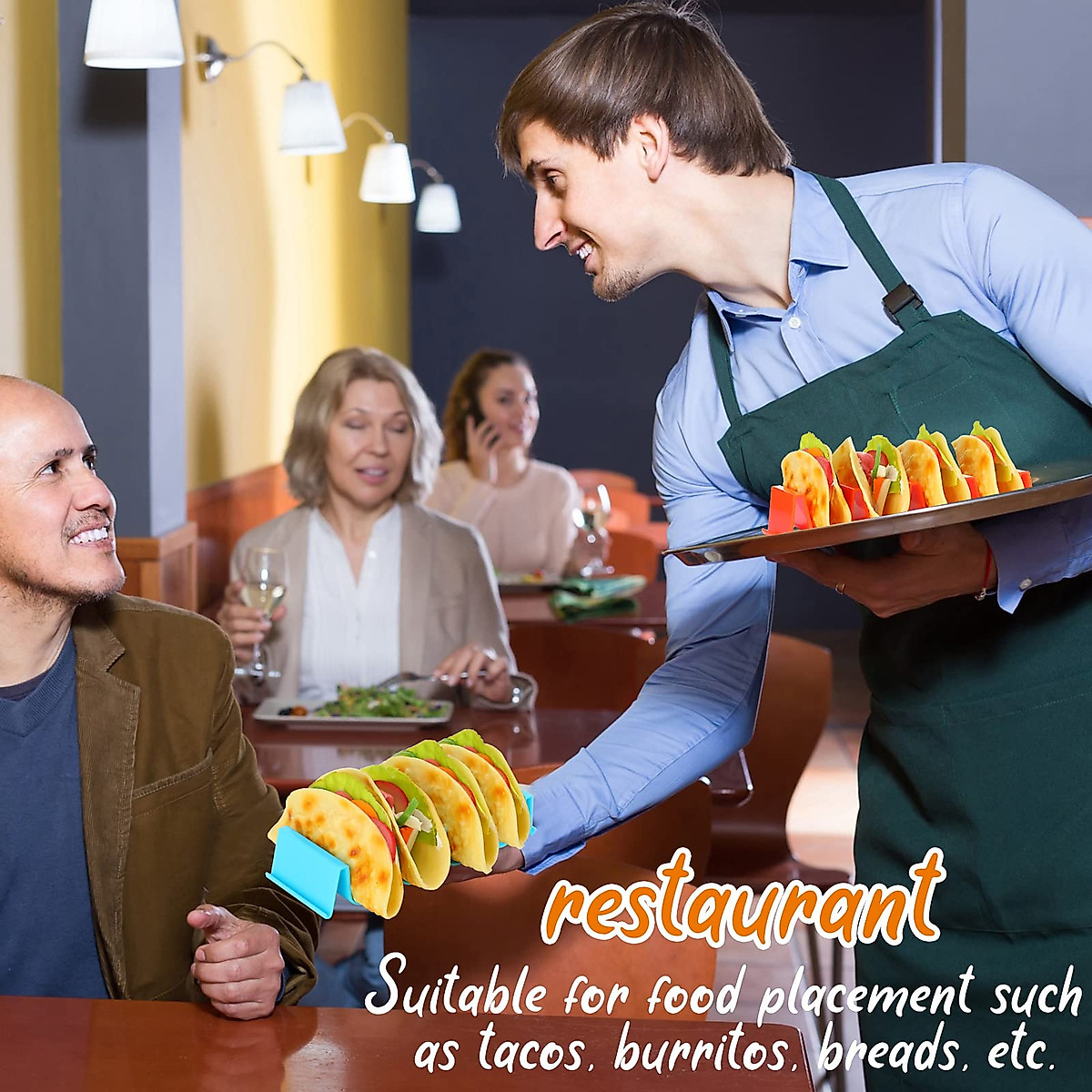 30 Pack Taco Holder Stand Colorful Taco Holder Wave Shape Taco Shell Holder Taco Stand on Table Taco Tray Taco Rack, Holds up to 4 Tacos Each, Oven, Baking, Dishwasher and Grill Safe