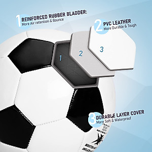 ZOOJOY Size 3 Soccer Ball for Kids, Classic Color Toddler Boys & Girls Soccer Ball with Pump, Outdoor Sports & Play Ball Toys & Gifts for Baby Ages 2 3 4 5 6 7 8