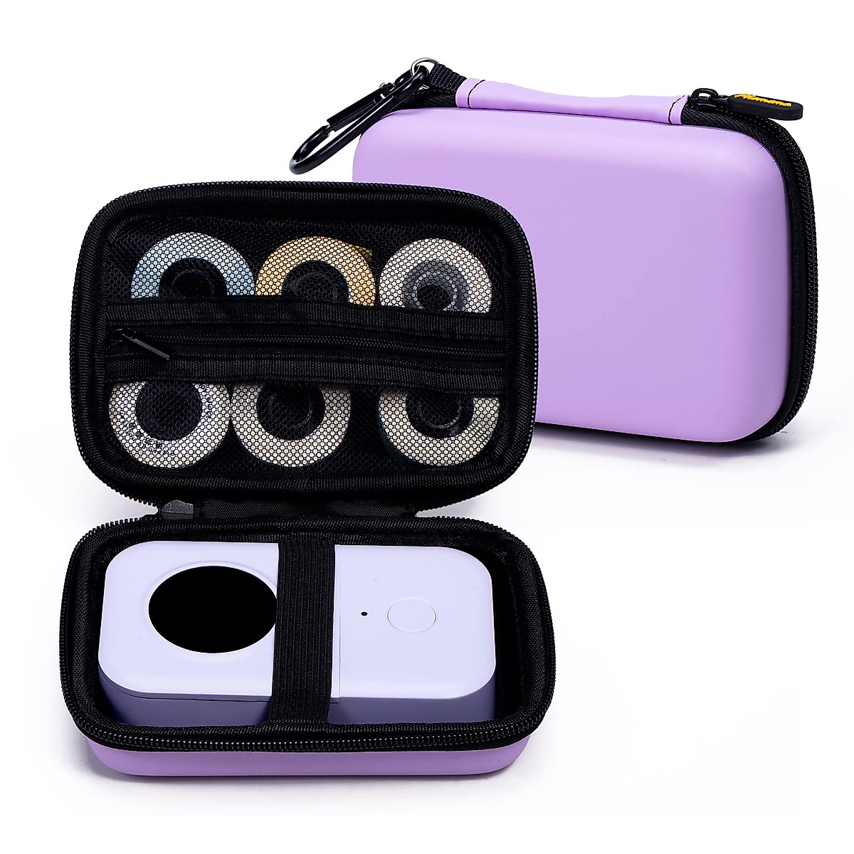 Phomemo Label Printer Case Hard Carry Case Compatible D30/D110/T02/M110/M02 Label Printer, Label Maker Labeler Storage Holder,Purple