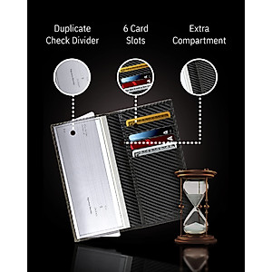 Access Denied Genuine Leather Checkbook Cover For Women & Men - Checkbook Holder For Duplicate Checks Card Wallet RFID